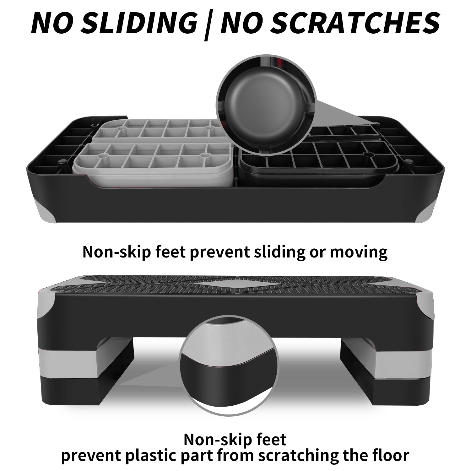 Aerobic Exercise Step, Adjustable Stepper Platform with 3 Height Riser ...