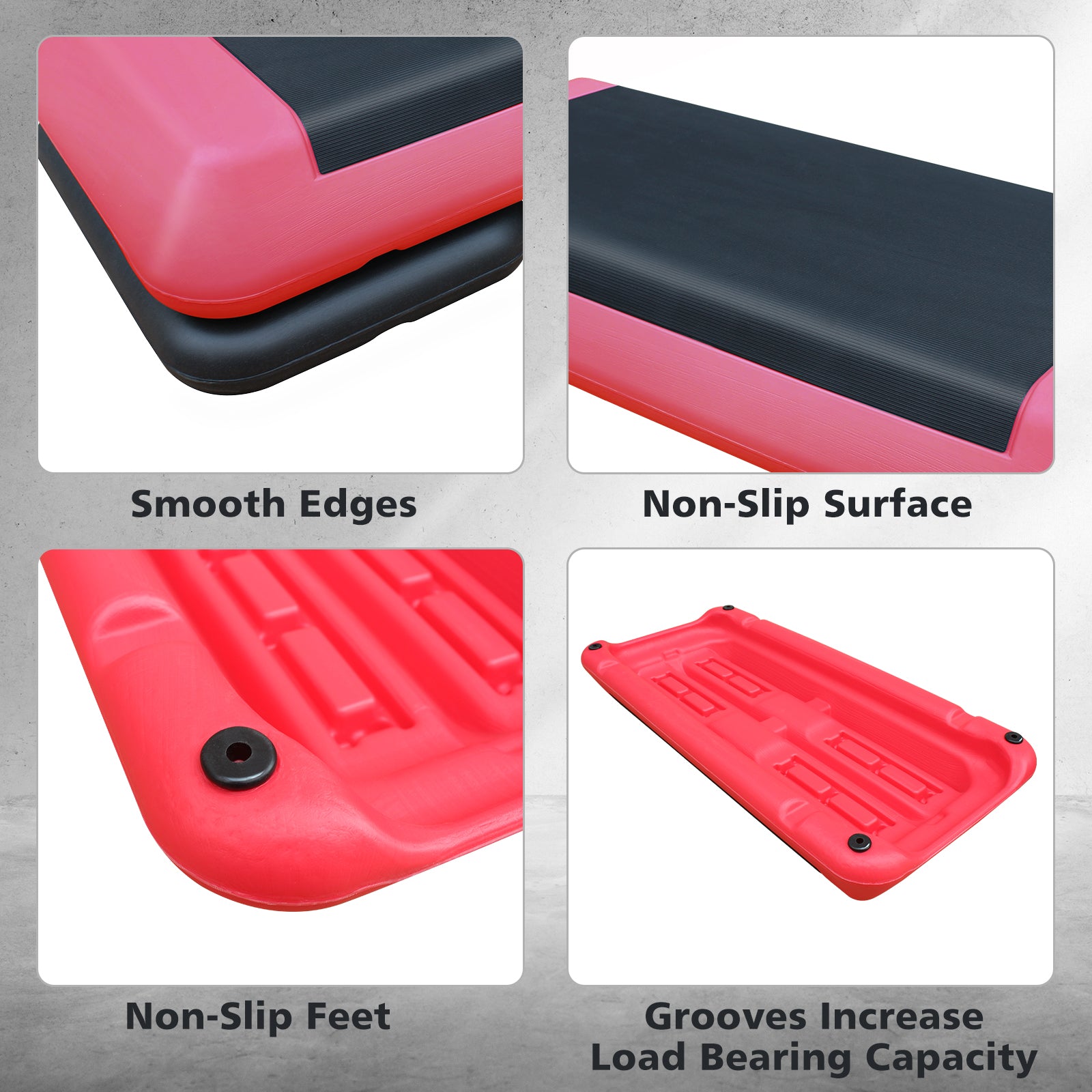 Aerobic Stepper, 76cm/28.5" Adjustable Workout Platform with 2 Risers ...