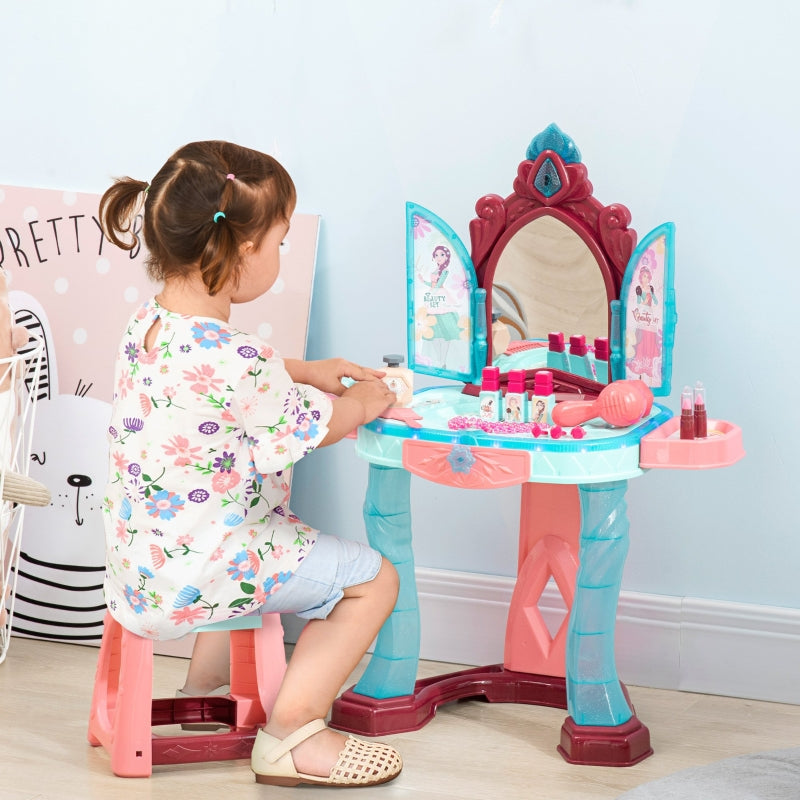 Kids Dressing Playset, 31 Piece Magical Princess Mirror Light and Soun ...
