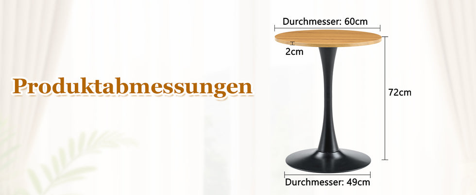 Round Side Table / Small Dining Table 60cm, Thermoforming MDF – RW Living