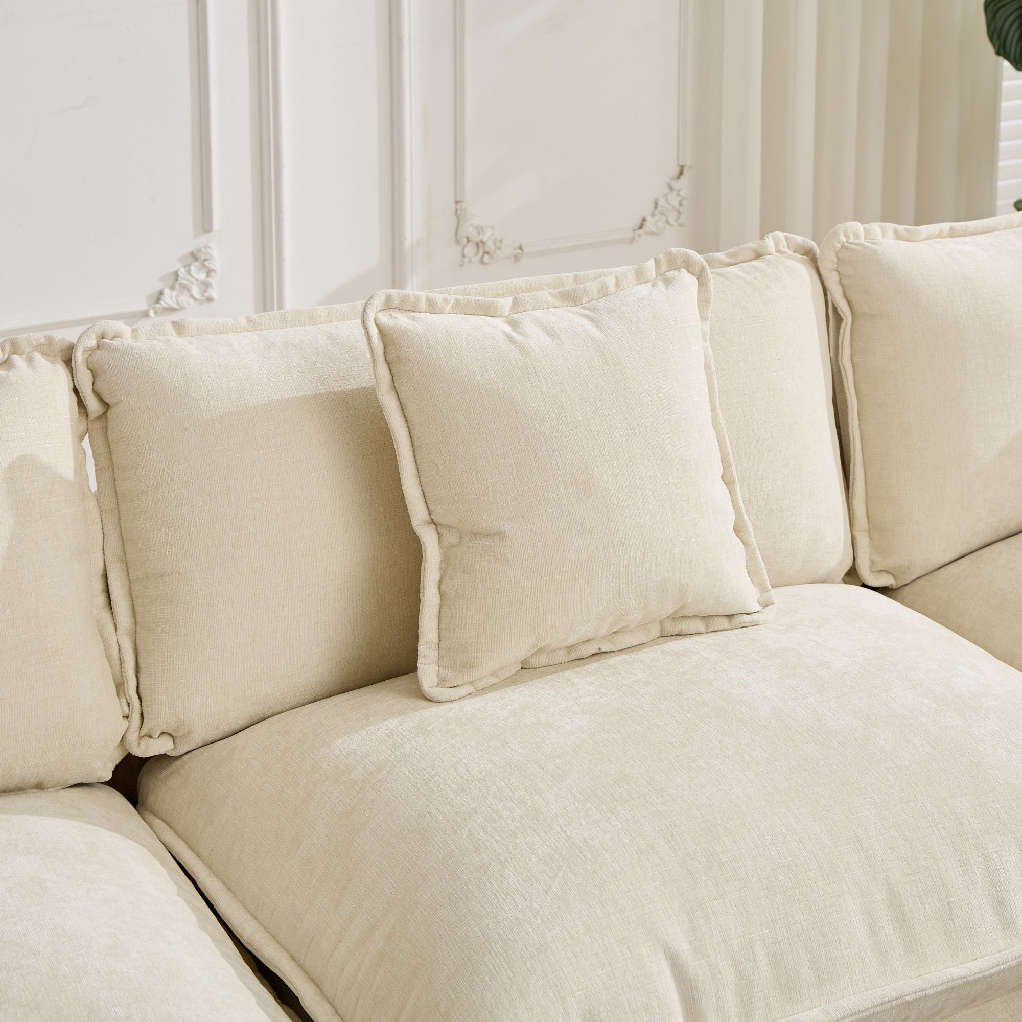 Cloud Sofa Single Seat, Modern Sectional Couch with Double Layer Uphol ...