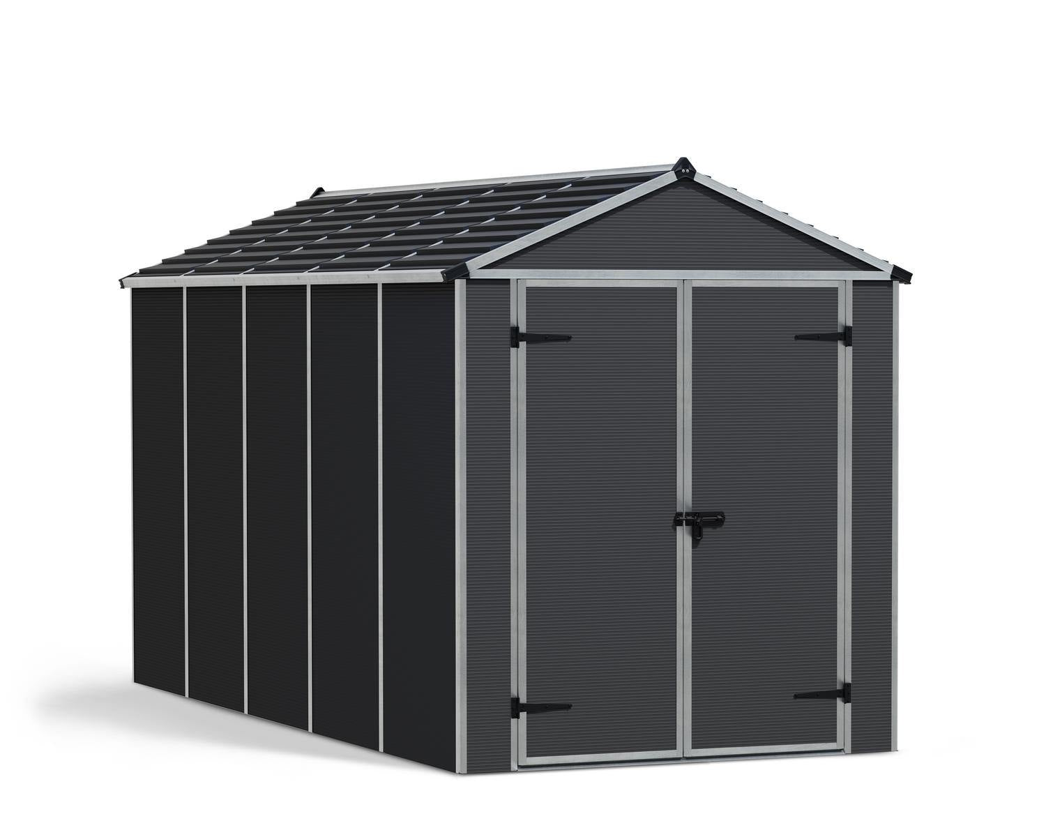 Rubicon 6 ft. x 12 ft. Shed With Floor - Dark Grey Panels – RW Living