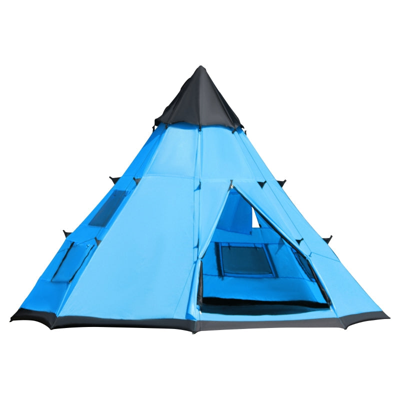 Tipi Tent 6 Men, with Carry Bag, Blue – RW Living