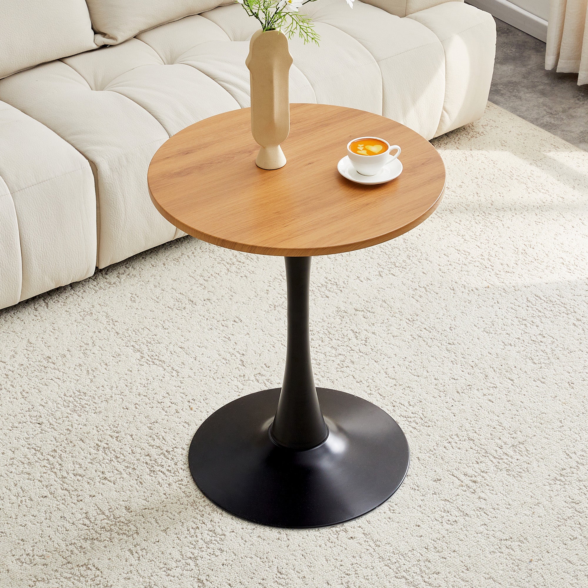Round Side Table / Small Dining Table 60cm, Thermoforming MDF – RW Living