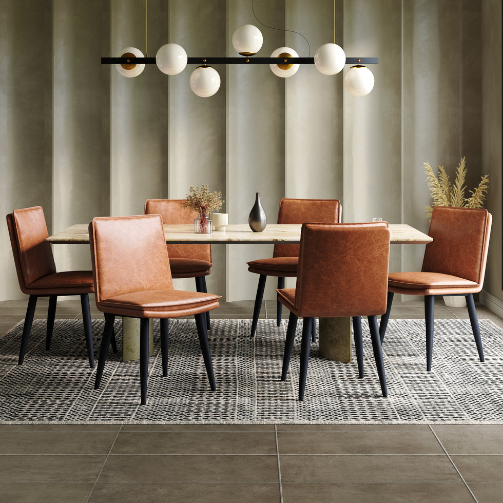 4 Dining Chairs, Set of 4 Modern Style, Double-Layered Cushion, Brown ...