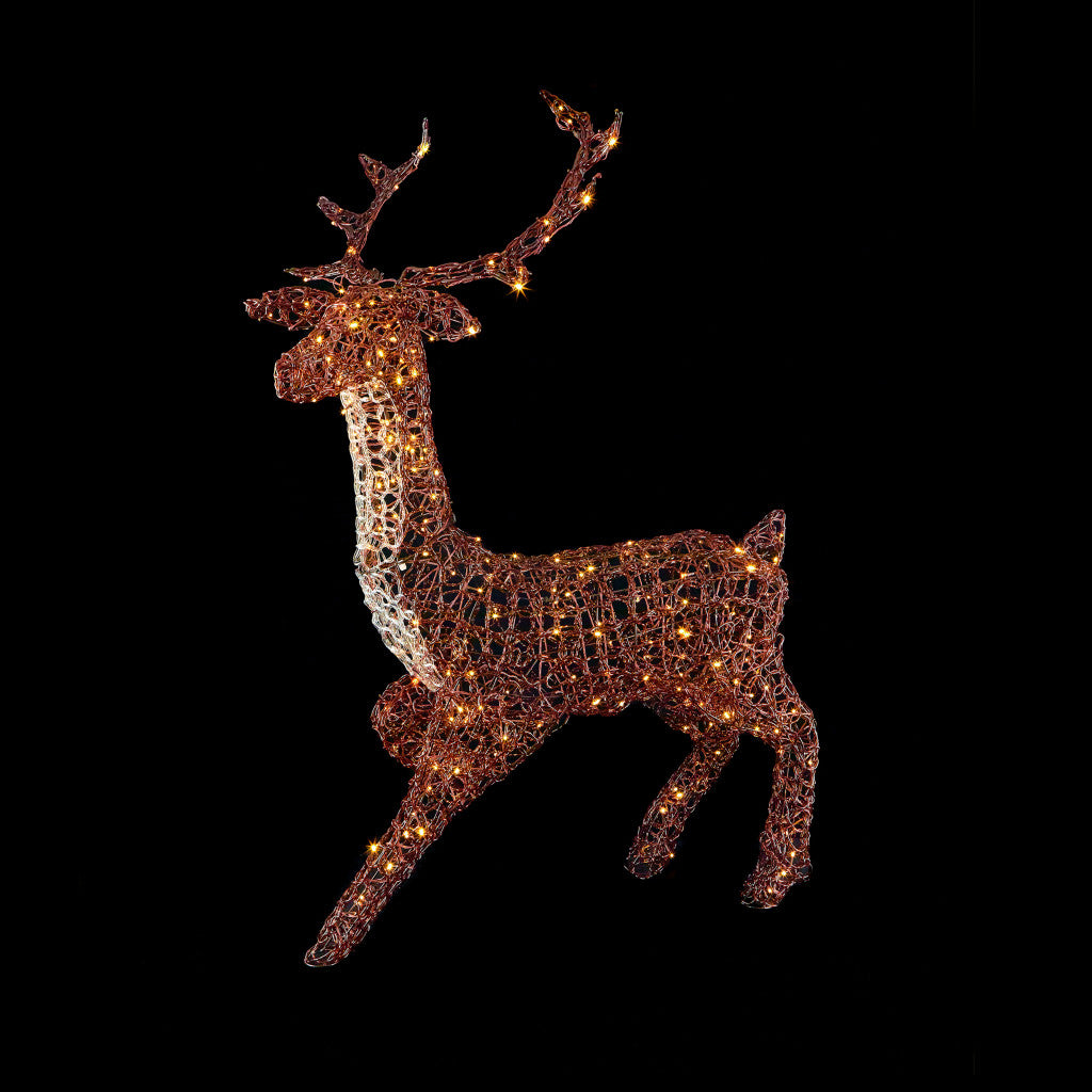 1.4m Soft Acrylic Stag Full Colour with 300L Twinkling Warm White LEDs ...