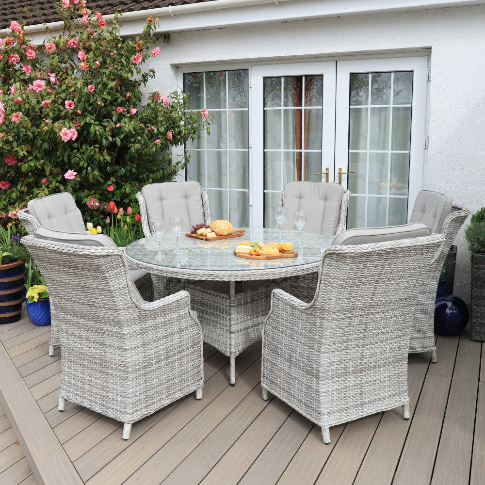 Bordeaux Rattan 6 Seater Set Double reinforced weave RW IE